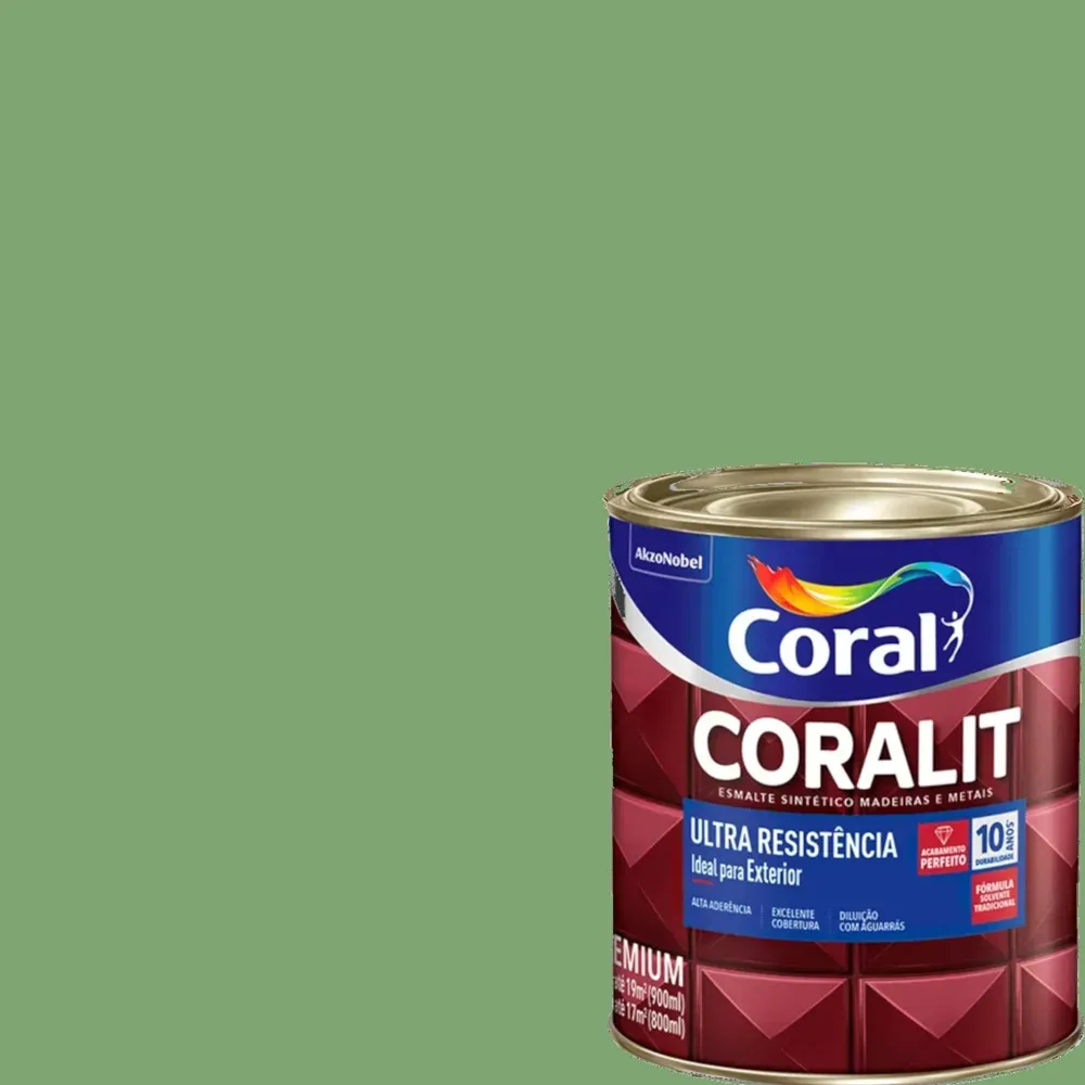 Esmalte Sintético Coralit Ultra Resistência Alto Brilho 900ml Verde ...